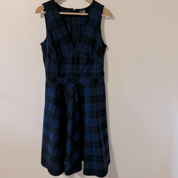 Retrolicious | Dresses | Retrolicious Blue Plaid Pinafore Retro Midi ...